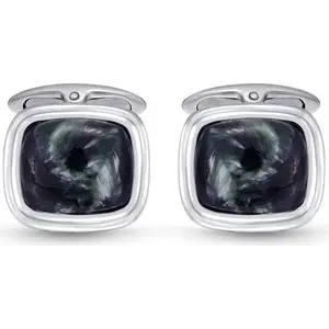 LUVMYJEWELRY Seraphinite Sterling Cufflinks - Silver