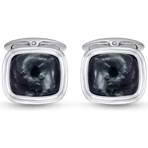 LUVMYJEWELRY Seraphinite Sterling Cufflinks - Silver