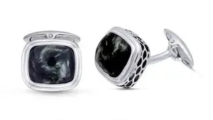 LUVMYJEWELRY Seraphinite Sterling Cufflinks