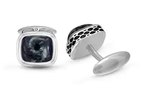LUVMYJEWELRY Seraphinite Sterling Cufflinks