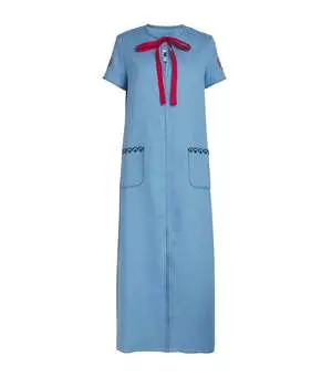 Sleeper Linen Embroidered Petra Maxi Dress