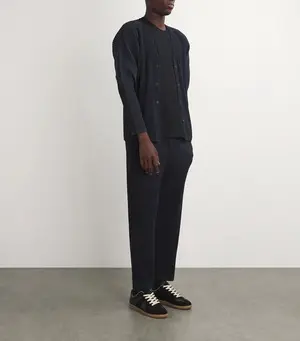 Issey Miyake Basics Pleated Cardigan - Navy