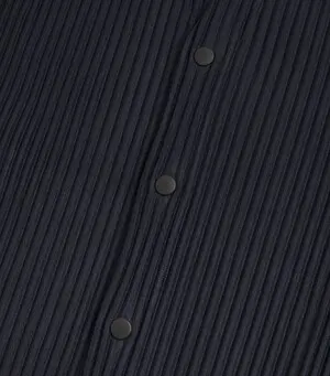 Issey Miyake Basics Pleated Cardigan - Navy