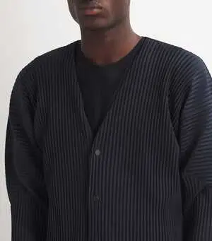 Issey Miyake Basics Pleated Cardigan - Navy