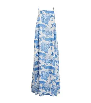Desmond & Dempsey Cotton Loxodonta Nightdress - Blue