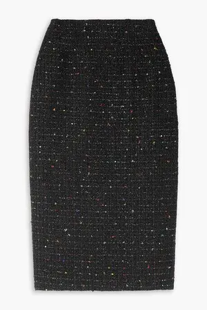 Alessandra Rich Sequined Metallic Bouclé Midi Skirt