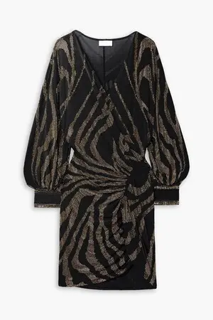 Camilla Ruched Wrapeffect Crystalembellished Stretchjersey Mini Dress