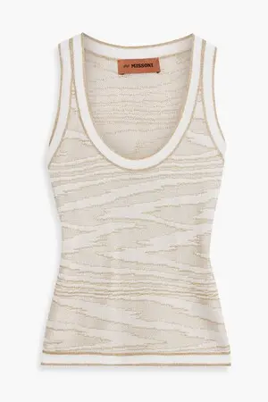 Missoni Metallic Crochet-knit Tank
