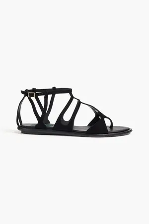 Emilio Pucci Lasercut Suede Sandals - Black