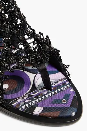 Emilio Pucci Embellished Leather Sandals