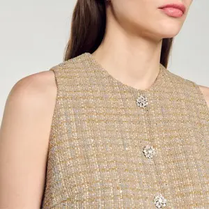 Sandro Tweed Crop Top