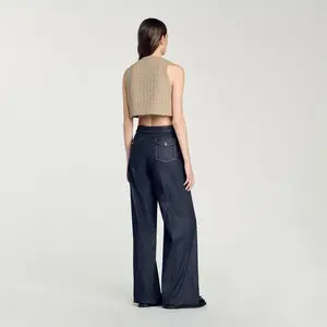 Sandro Tweed Crop Top