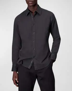 Rag & Bone Men & Apos;s Tomlin Stretch Dobby Shirt Charcgrey