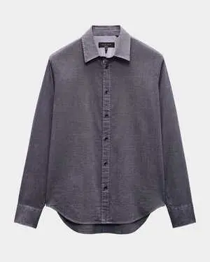 Rag & Bone Men & Apos;s Tomlin Stretch Dobby Shirt Heronblue