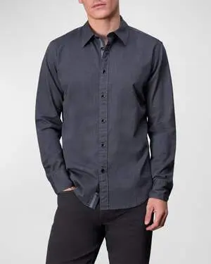 Rag & Bone Men & Apos;s Tomlin Stretch Dobby Shirt Sharkblu