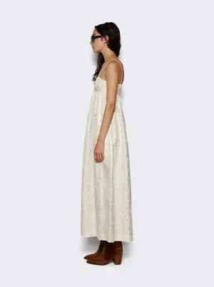 Loulou De Saison Cavola Embroidered Long Dress - Ivory