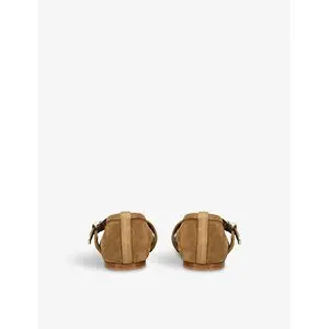 Le Monde Beryl Claudia Double-strap Suede Flats - Taupe