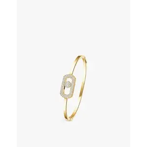 Messika So Move Pavé Diamond Bangle - Yellow Gold