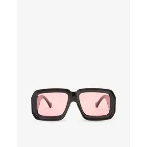 Loewe X Paula's Ibiza Square-frame Sunglasses - Shiny Black