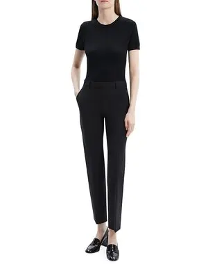 Theory Treeca Pull-on Wool Trousers - Black