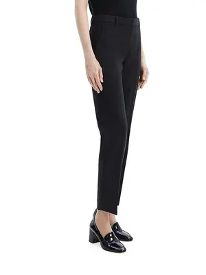 Theory Treeca Pull-on Wool Trousers - Black