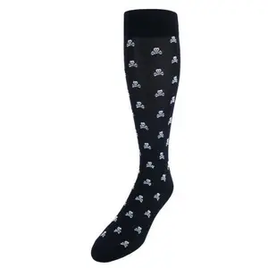Trafalgar Rodger Skull And Crossbones Mercerized Cotton Over-the-calf Socks - Black
