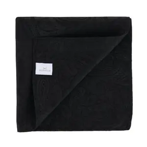 Trafalgar Banbury Tone On Tone Paisley Silk Pocket Square - Black