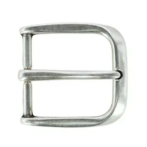 Trafalgar 40mm Square Solid Brass Harness Belt Buckle - Silver