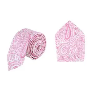 Trafalgar Sobee Paisley Silk Necktie And Pocket Square Set - Pink