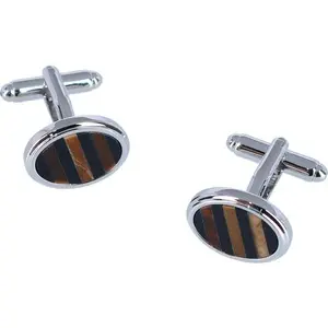 Trafalgar Raja The Tiger Eye Cufflinks - Silver