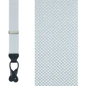 Trafalgar Hudson Nylon Button-end Suspenders - Silver