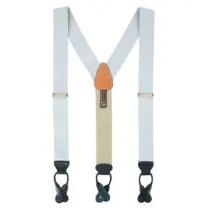 Trafalgar Hudson Nylon Button-end Suspenders - Silver