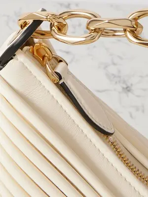 Valentino Garavani Vlogo Moon Small Pleated Leather Shoulder Bag