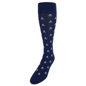 Trafalgar Rodger Skull And Crossbones Mid-calf Socks - Navy