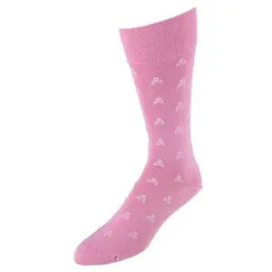 Trafalgar Rodger Skull And Crossbones Mid-calf Socks - Pink With Light Pink