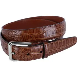 Trafalgar 30mm Mock Alligator Embossed Italian Leather Belt - Tan
