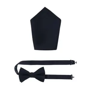 Trafalgar Trafalgar Sutton Silk Bow Tie And Pocket Square Set Black