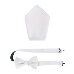 Trafalgar Trafalgar Sutton Silk Bow Tie And Pocket Square Set Ivory