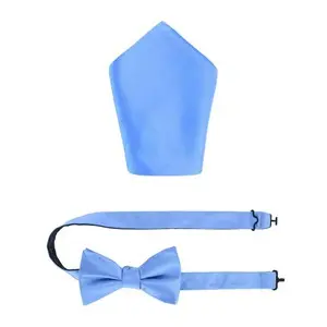 Trafalgar Trafalgar Sutton Silk Bow Tie And Pocket Square Set Light Blue