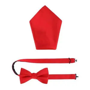 Trafalgar Trafalgar Sutton Silk Bow Tie And Pocket Square Set Red