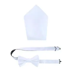 Trafalgar Trafalgar Sutton Silk Bow Tie And Pocket Square Set White