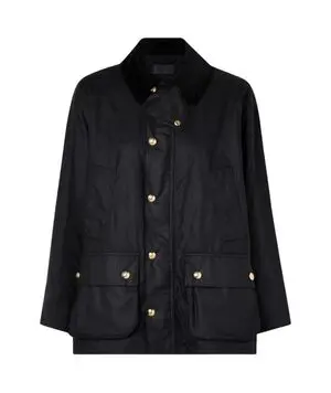 NILI LOTAN Kedem Cotton Corduroy-trimmed Waxed-cotton Jacket