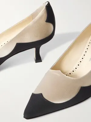 Manolo Blahnik Fabraka 50 Satin And Crepe Pumps