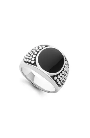 Lagos Sterling Silver And Anthem Ring - Onyx