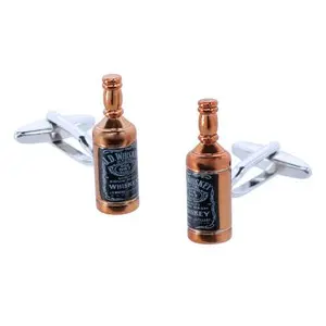 Trafalgar Cheers Whiskey Bottle Novelty Cufflinks - Brown