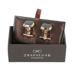 Trafalgar Black Lacquer Cushion Cufflinks