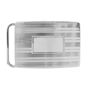 Trafalgar 30mm Engine Turned Rhodium Compression Belt Buckle - Silver