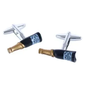 Trafalgar Celebrate Champagne Bottle Novelty Cufflinks - Green