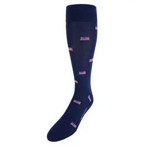 Trafalgar Old Glory American Flag Mercerized Cotton Socks - Navy