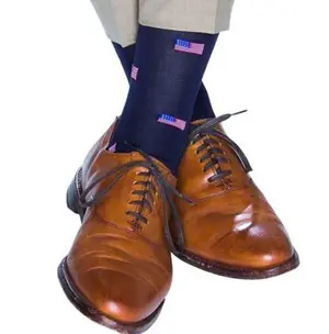 Trafalgar Old Glory American Flag Mercerized Cotton Socks - Navy